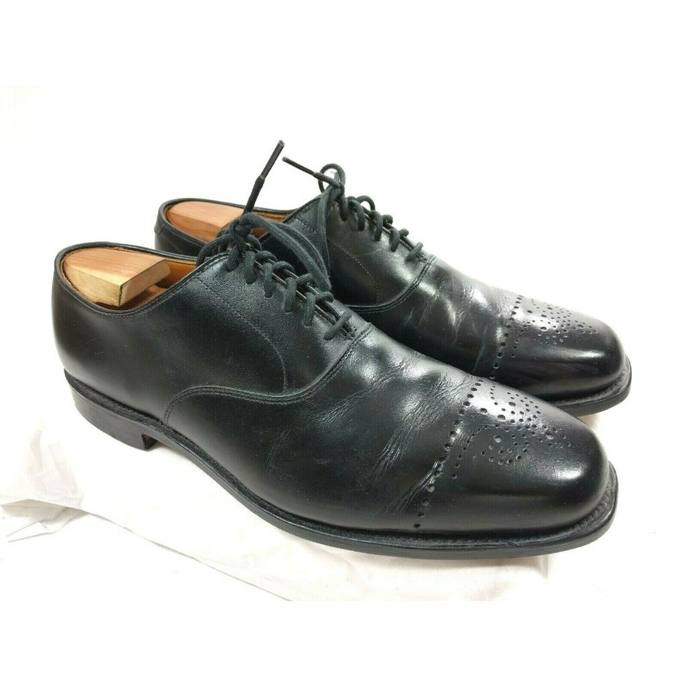 Allen Edmonds Dryden Brogue 10.5 D Black Oxford - Gem